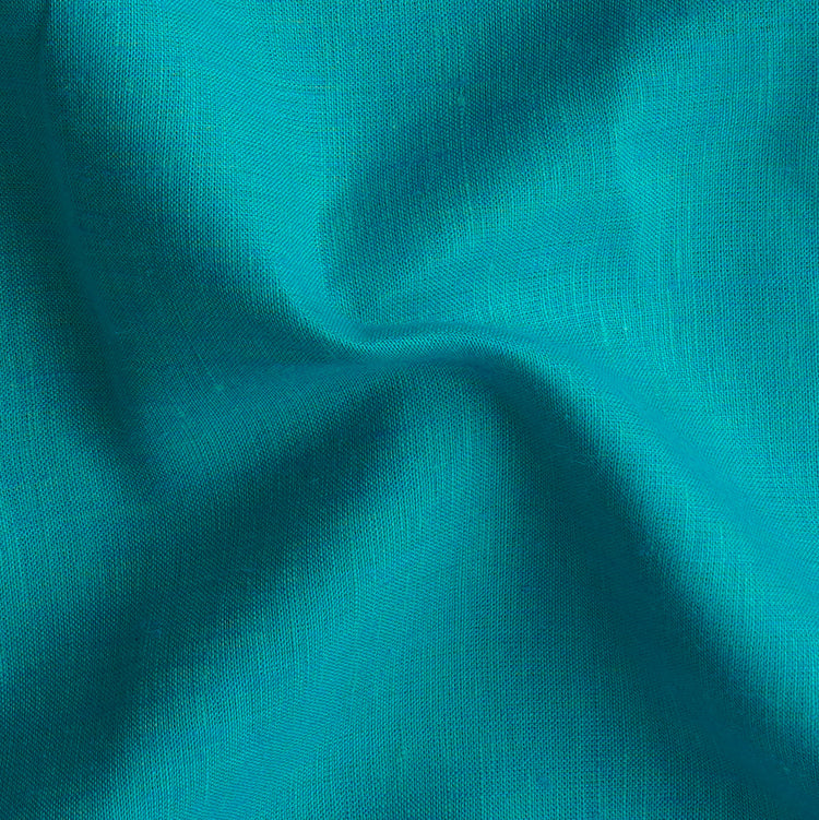 (Width 60 Inches) 100% Pure Premium Linen Aqua Blue Fabric – Sanskruti