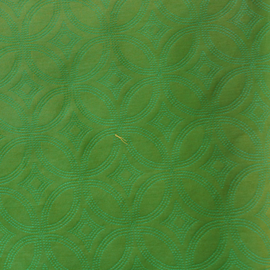 Tissue Green With Self Design Fabric – Sanskruti