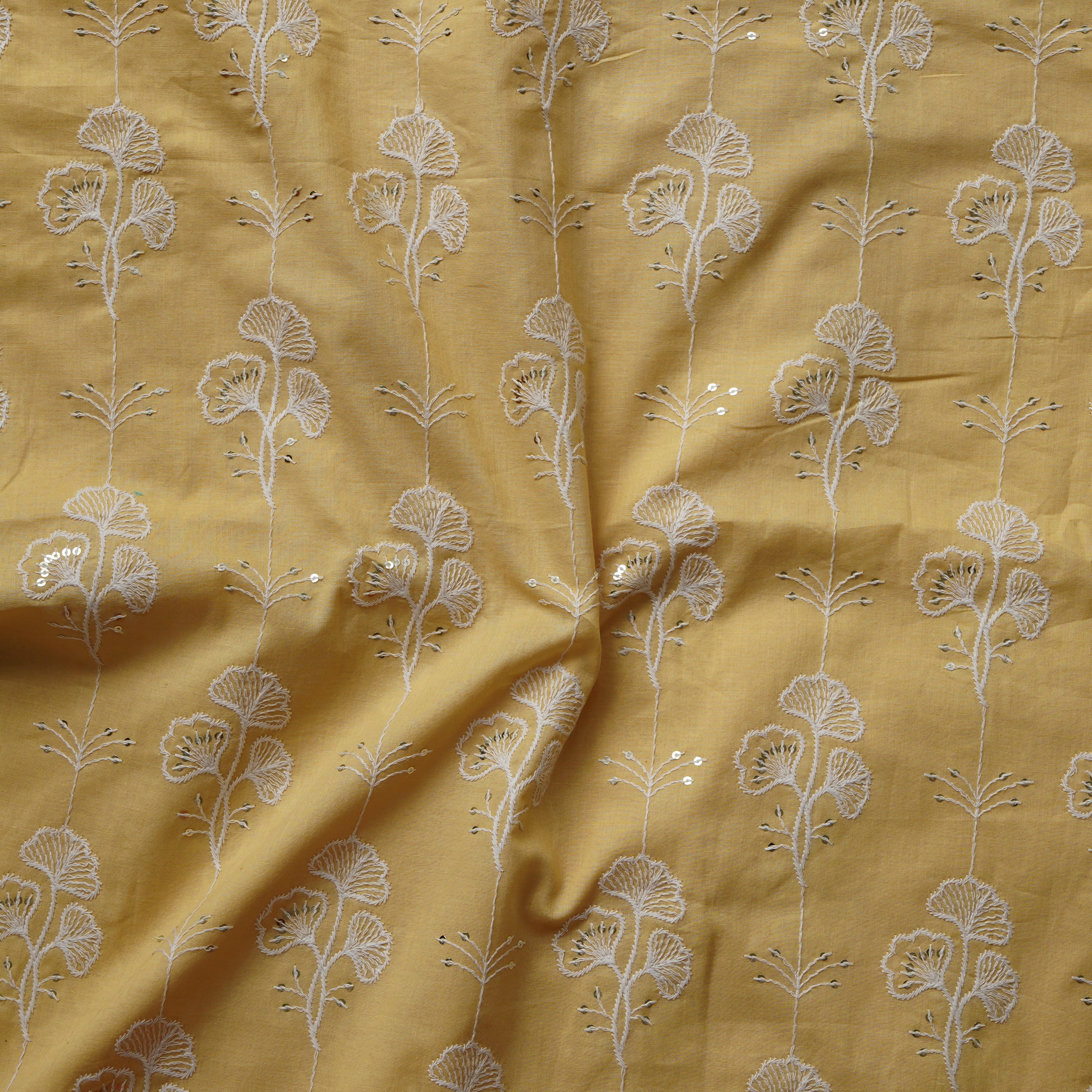 ( Width 41 Inches )Pure Cotton powder blue With White Flower Creeper E ...