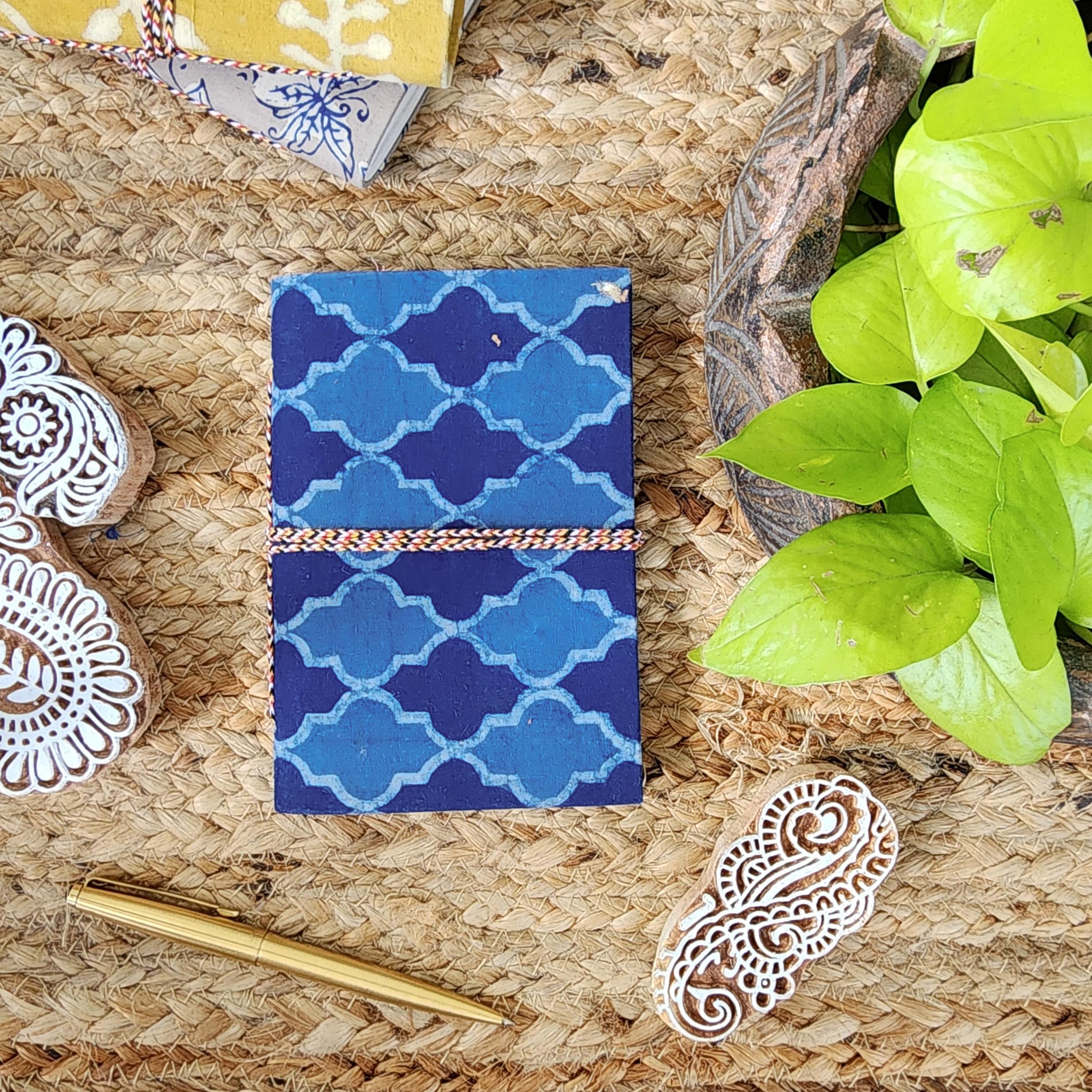 Handmade Upcycled Indigo Bahi Diary A6 – Sanskruti