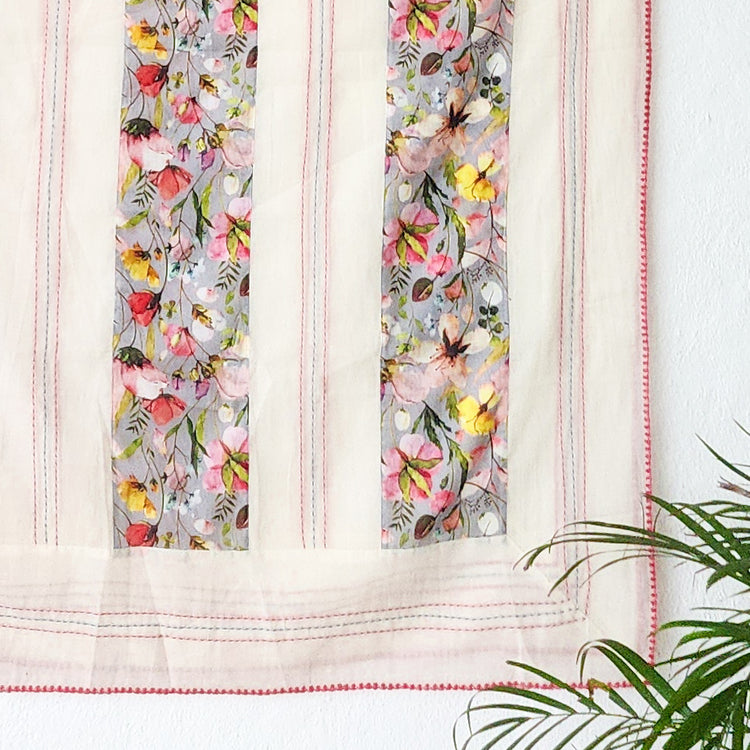 KAREENA- Pure Cotton Off White With Light Grey Digital Print Dupatta ...