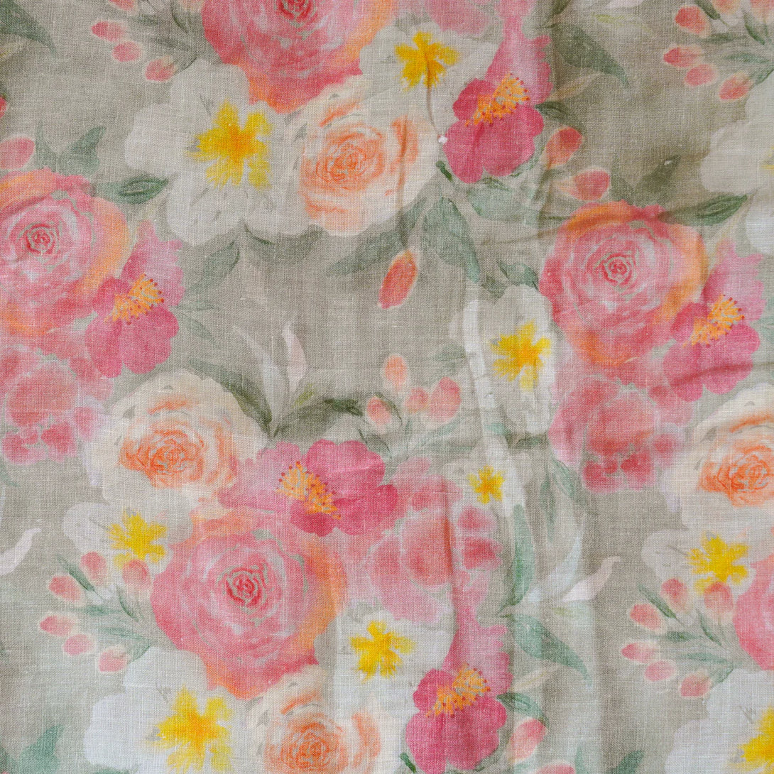 ( PRE-CUT 1.45 CM ) ( Width 60 Inches) 100% Pure Premium Linen Pastel ...