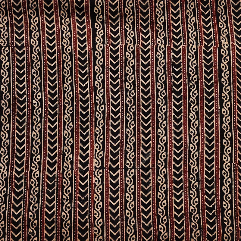 ( PRE-CUT 96 CM ) Pure Cotton Ajrak Vegetable Dyed Intricate Border De – Sanskruti