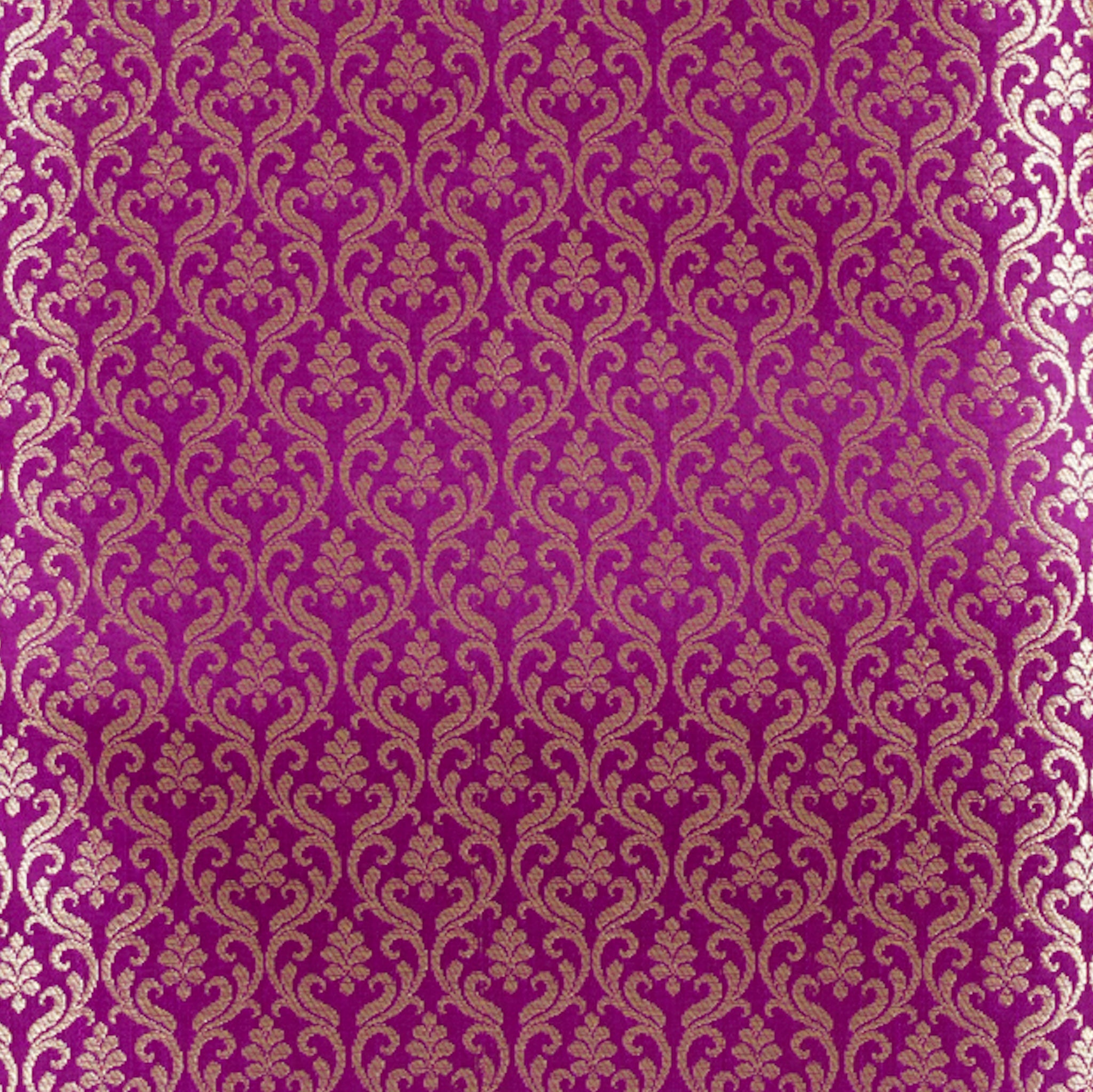 Banarasi Brocade Purple With Golden Intricate Flower Jaal Fabric ...