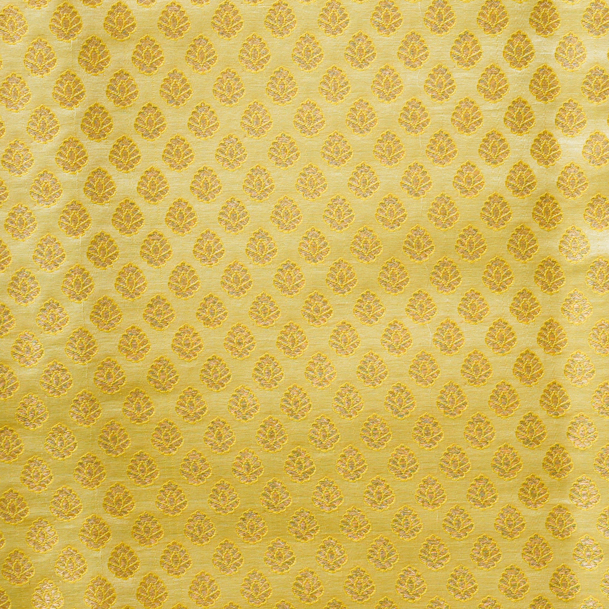 Banarasi Brocade Yellow With Goldnish Zari Butti Fabric – Sanskruti