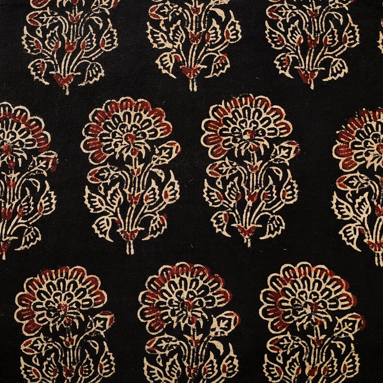 ( Pre-Cut 0.90 Meter ) Pure Cotton Ajrak Black With Cream And Red With – Sanskruti