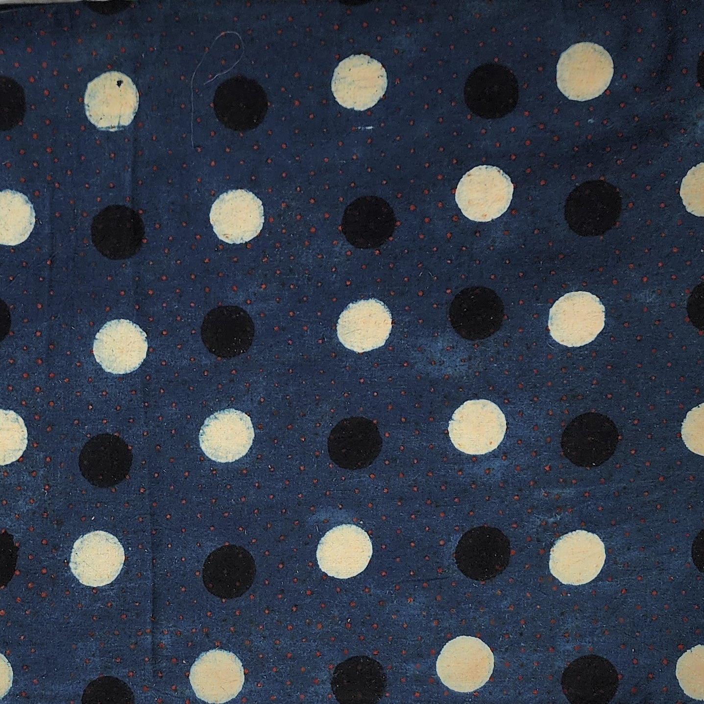 Pure Cotton Ajrak Blue Tiny Dots With Small Circles Hand Block Print F ...
