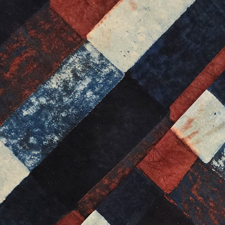 Pure Cotton Ajrak Rust Blue And Rust Red Different Colour Joint Bricks ...