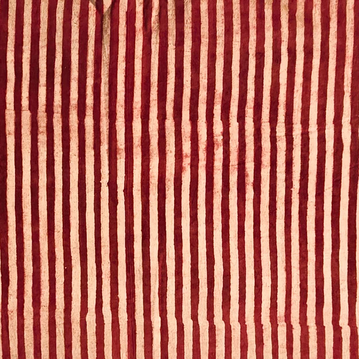Pure Cotton Ajrak Rust Red With Cream Stripes Hand Block Print Fabric ...