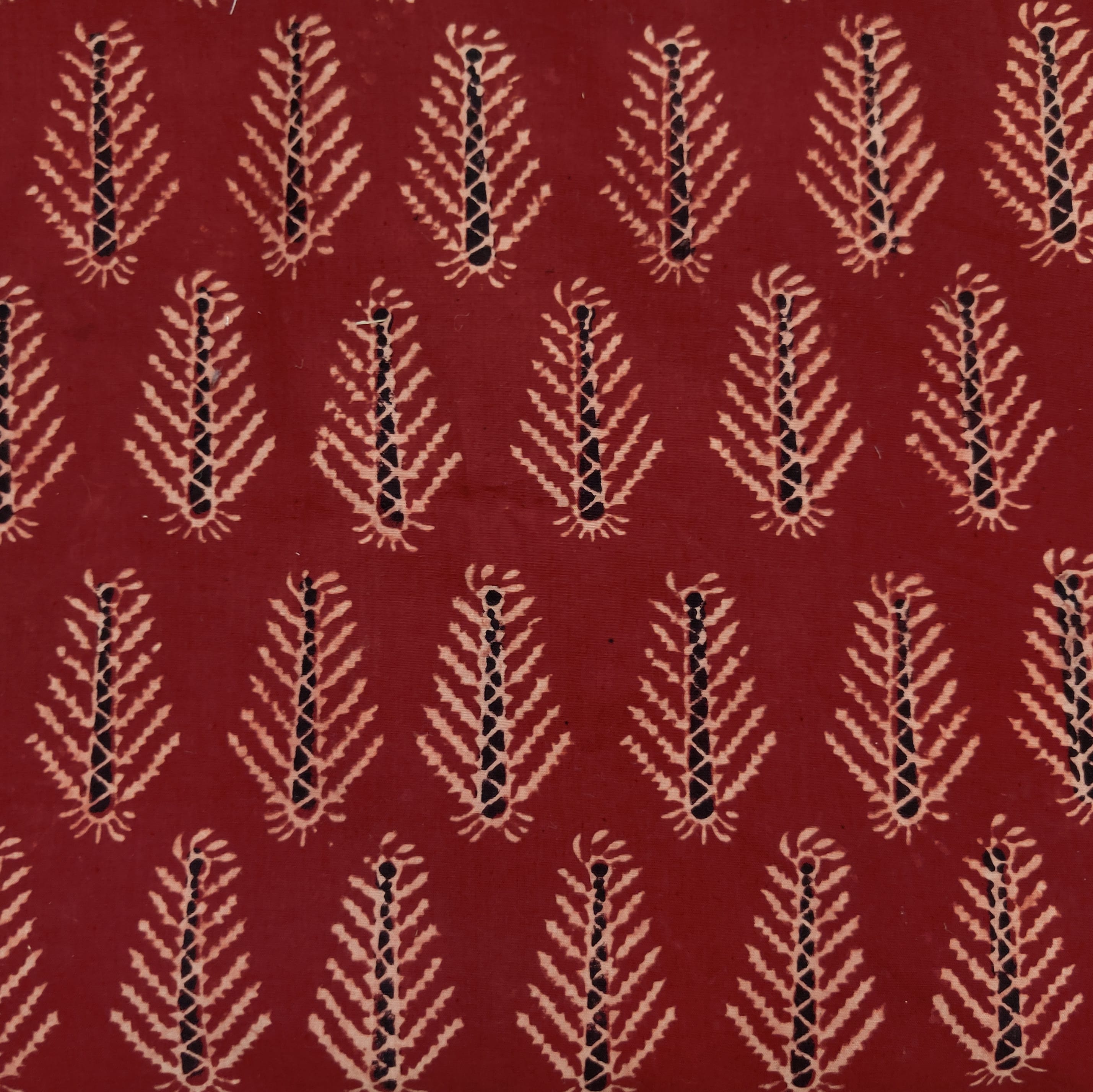 (PRE-CUT0.85 METER) Pure Cotton Ajrak Vegetable Dyed Madder With Thorn – Sanskruti