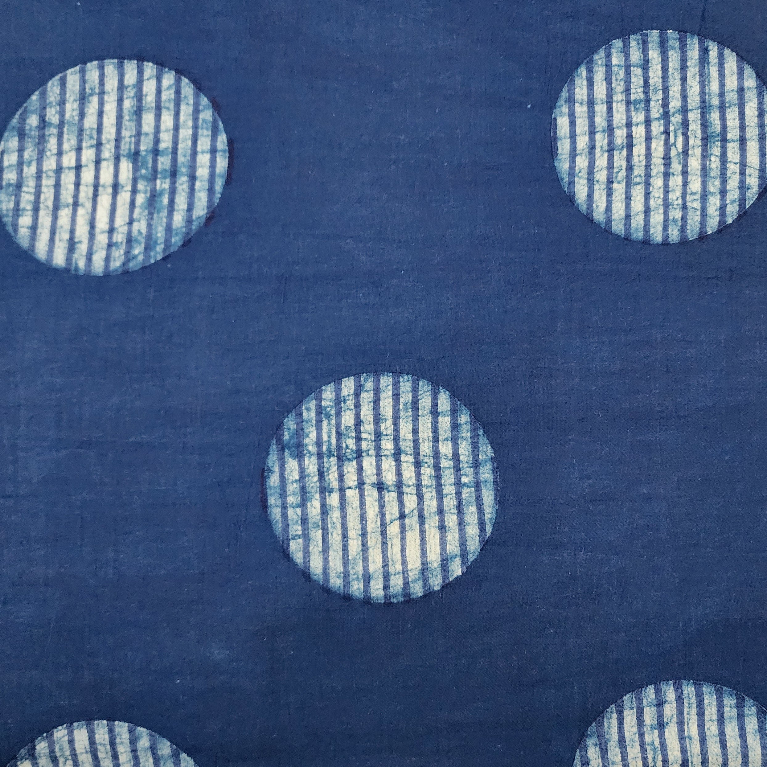 Pure Cotton Akola Indigo Chakar With Stripes Hand Block Print Fabric ...