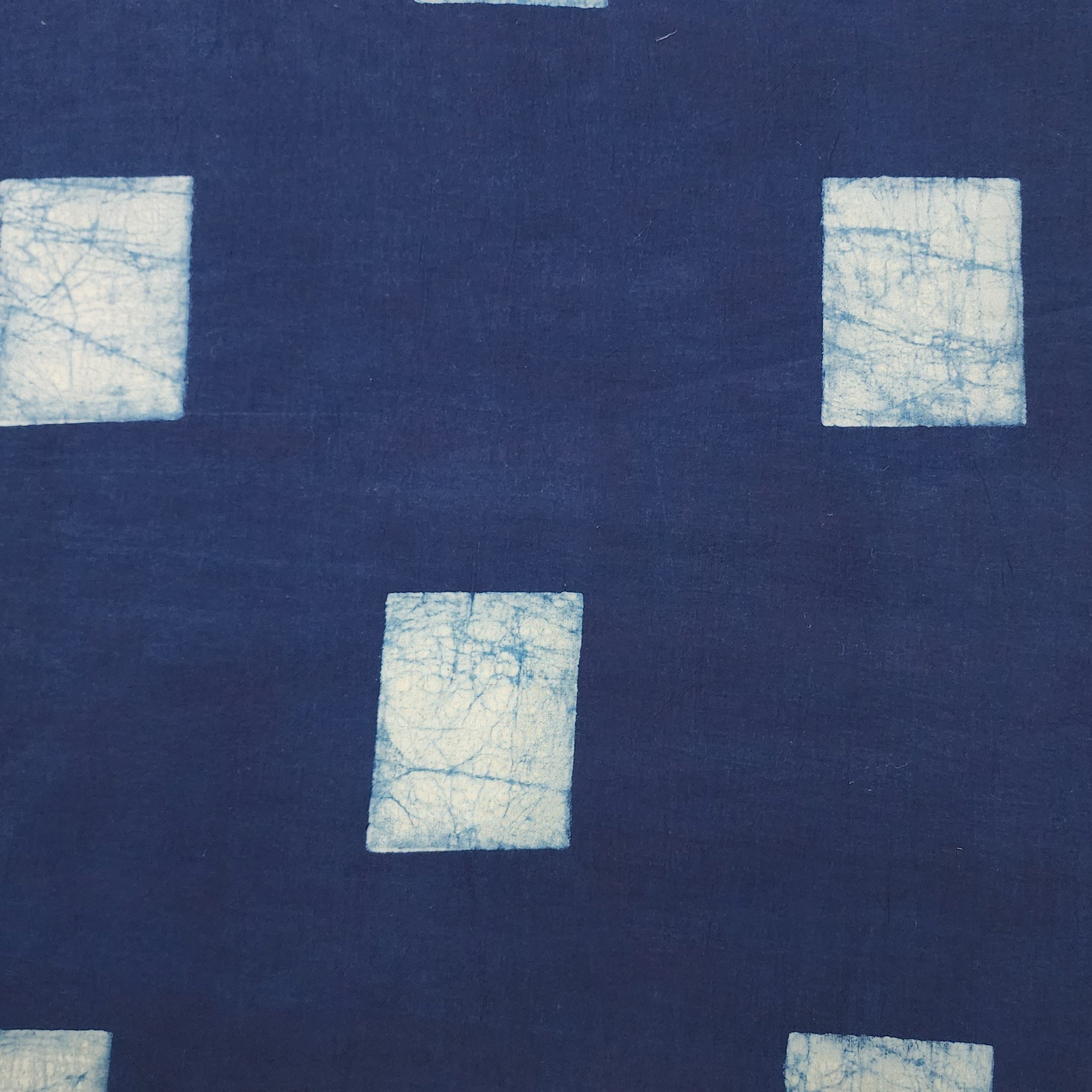 Pre Cut (1.5 Meter) Pure Cotton Akola Indigo Square Hand Block Print F ...