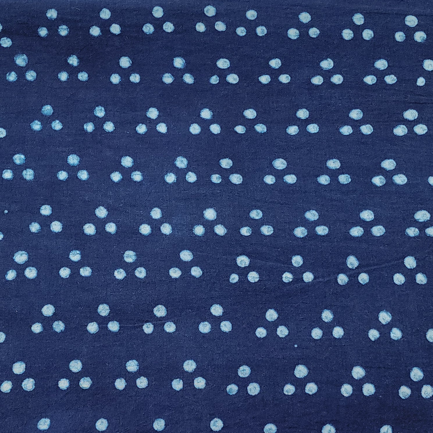 (PRE-CUT 1.90 METER) Pure Cotton Akola Indigo With White Three Dots Ha – Sanskruti