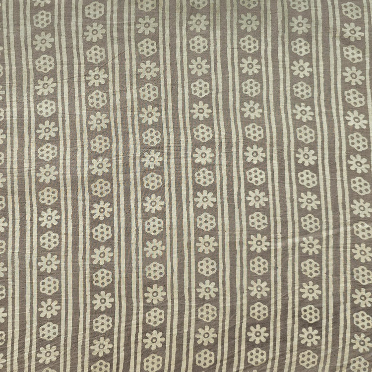 Pure Cotton Dabu Kashish Off White With Grey Intricate Border Design H ...