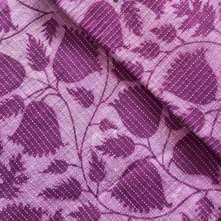 Pure Cotton Dabu Katha Purple Flower Jaal Hand Block Print Fabric ...