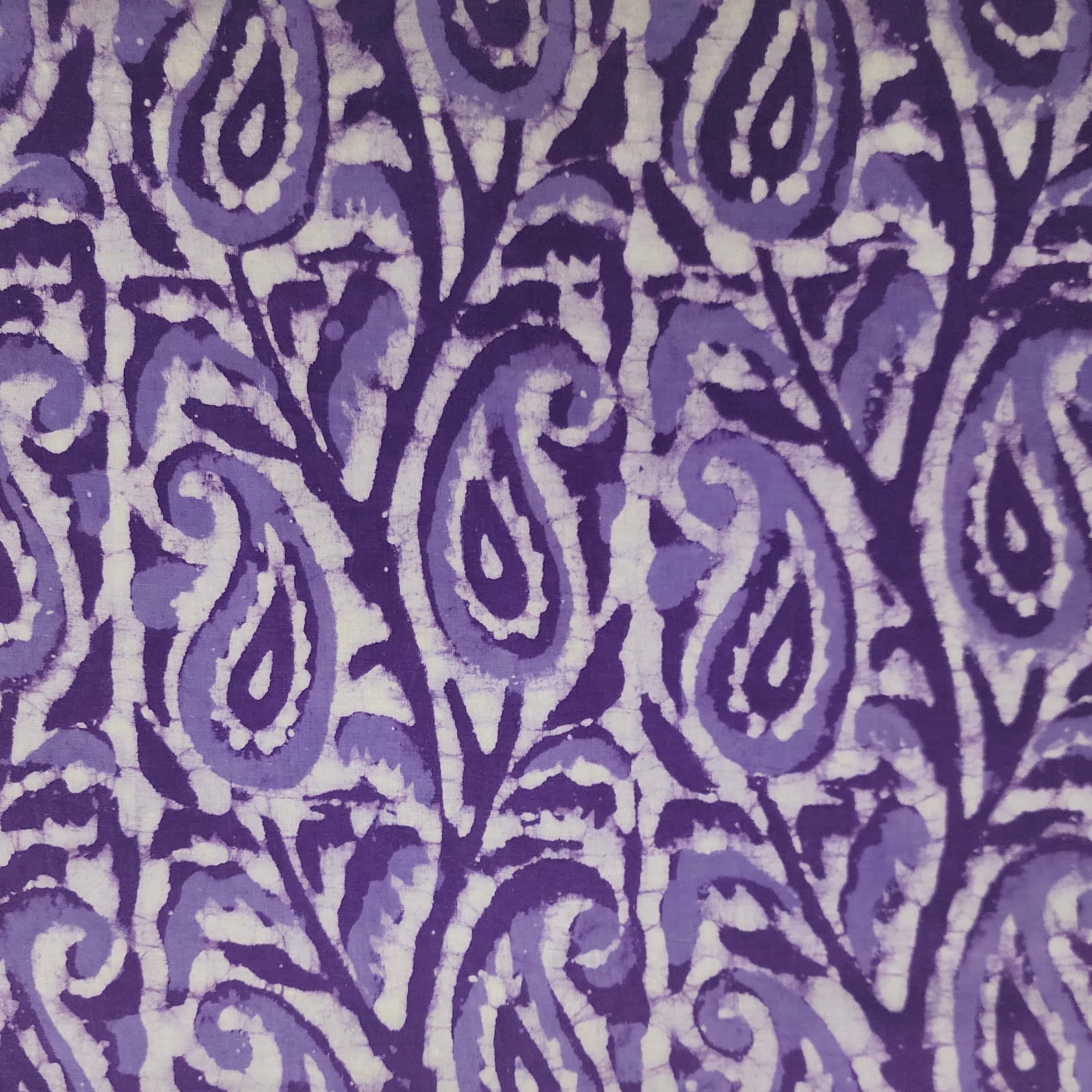 Pure Cotton Dabu Light Purple With Kairi Jaal Hand Block Print Fabric ...