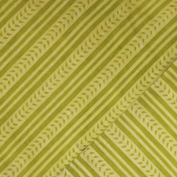 Pure Cotton Dabu Mehindi Green With Off White Border Hand Block Print ...