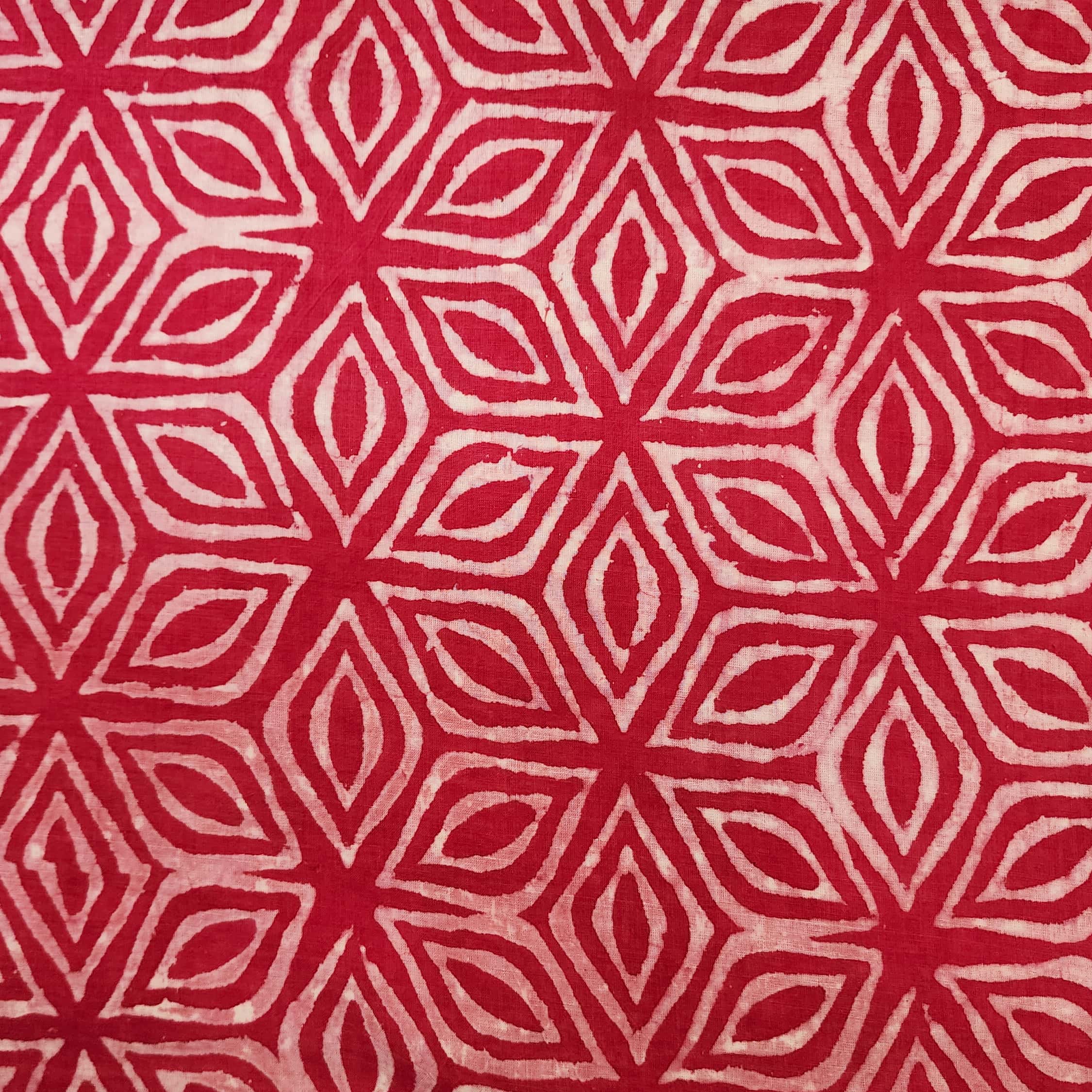 Pure Cotton Dabu Pink And Cream Flower Motif Hand Block Print Fabric ...