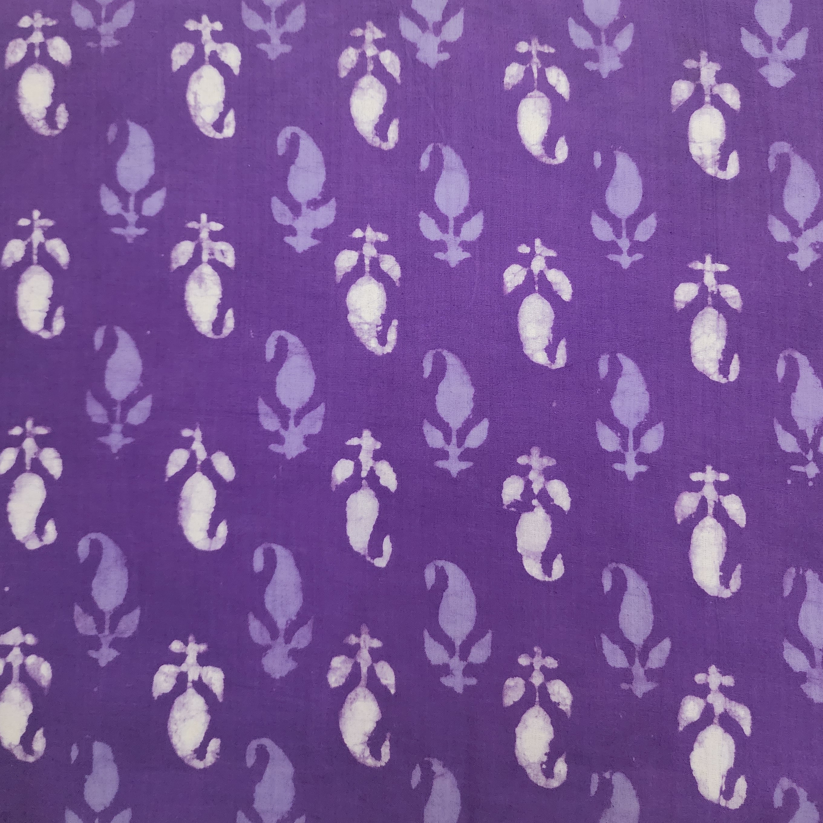 Pure Cotton Dabu Purple With Kairi Hand Block Print Fabric – Sanskruti