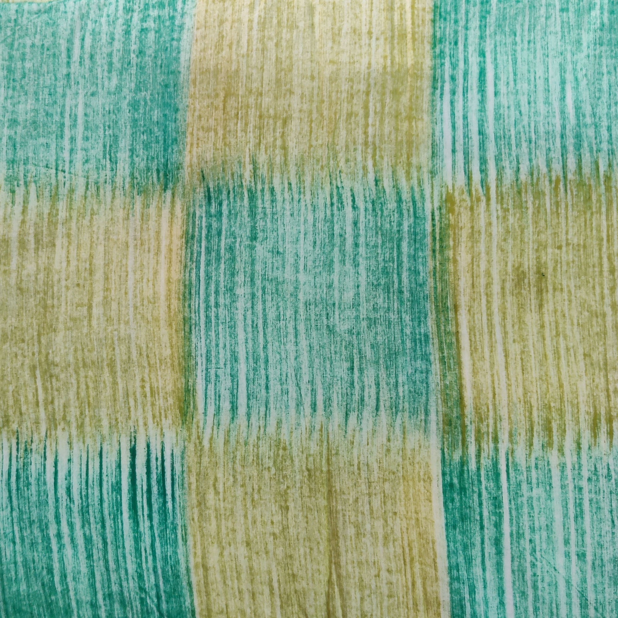 Pre-Cut 1.50 Meter Pure Cotton Dabu Shades Of Green Shaded Checks Hand – Sanskruti