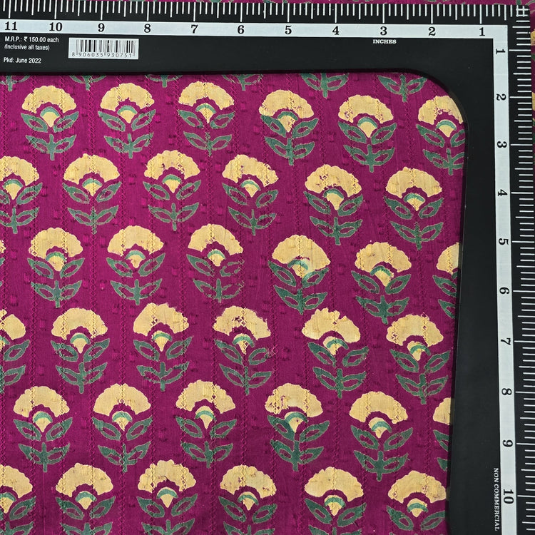 Pure Cotton Doby Dabu Pink With Cherry Blossoms Flower Hand Block Prin ...