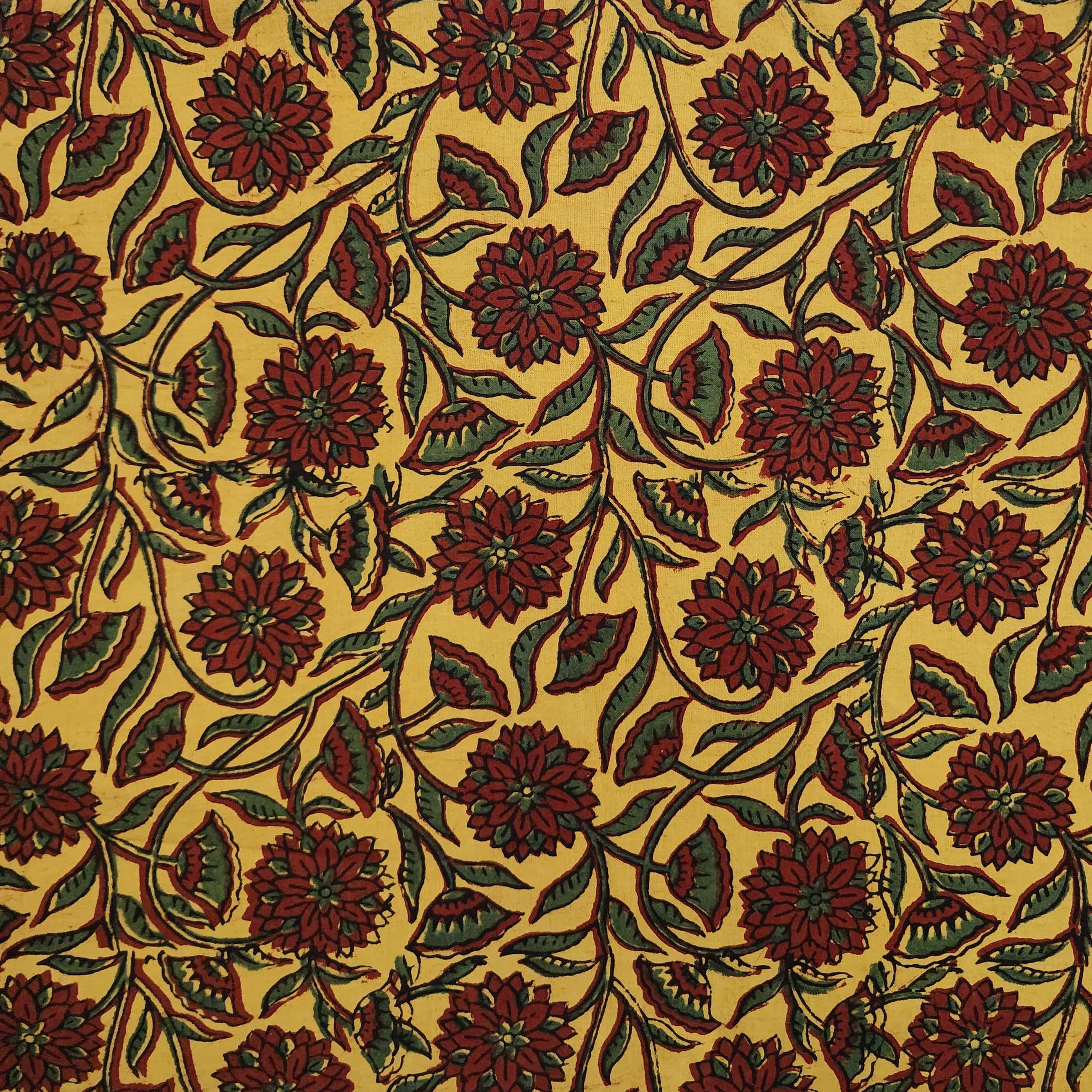 Pre-cut 1.40 meter Pure Cotton Double Ajrak Mustard With Green And Rus ...