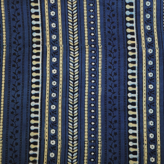 Pure Cotton Gad Ajrak Blue With Light Green Intricate Border Design Ha ...