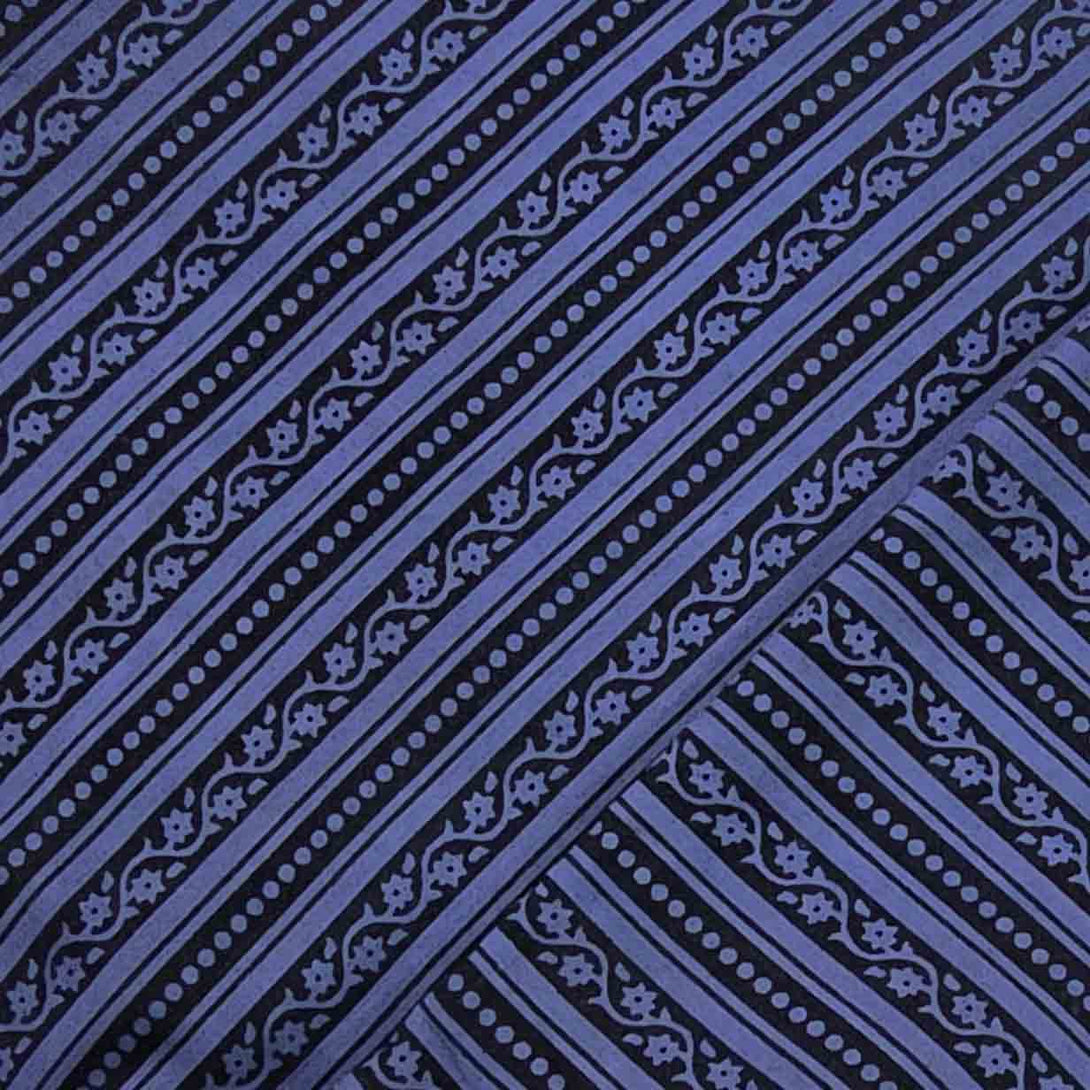 Pure Cotton Dabu Blue With Black Border Hand Block Print Fabric – Sanskruti