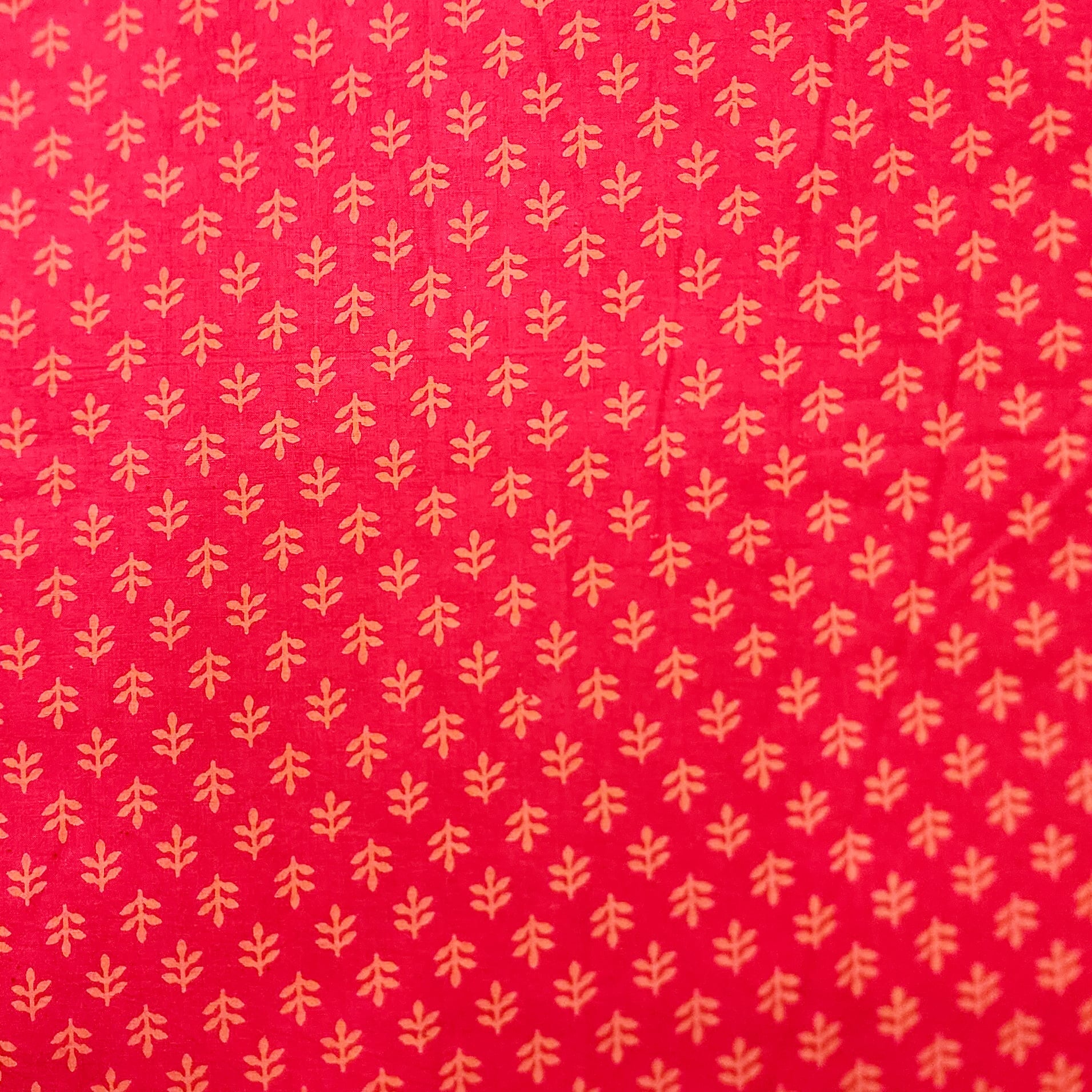 Pure Cotton Gamthi Pink With Yellow Tiny Flowers Motifs Hand Block Pri ...