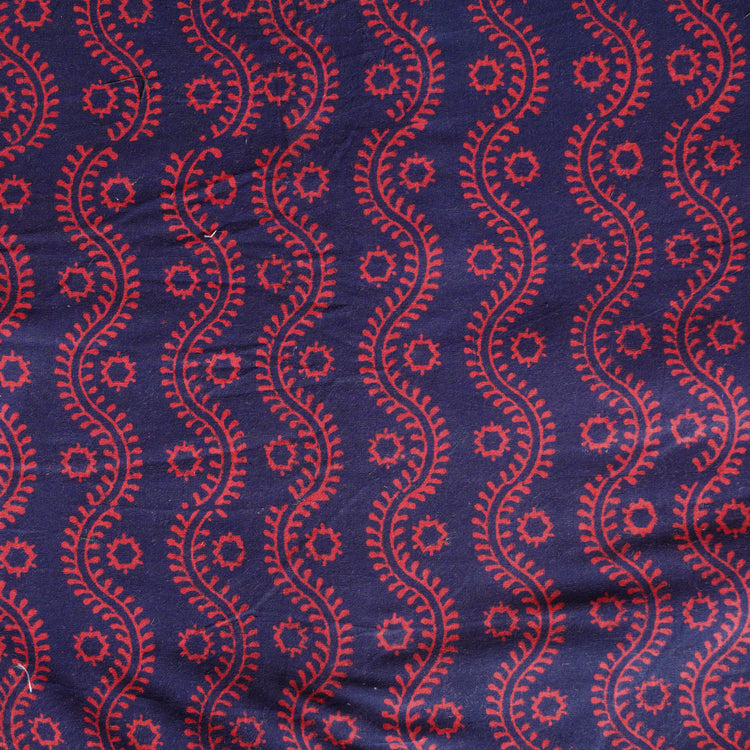 Pure Cotton Gamthi Navy Black With Red Border Design Hand Block Print ...