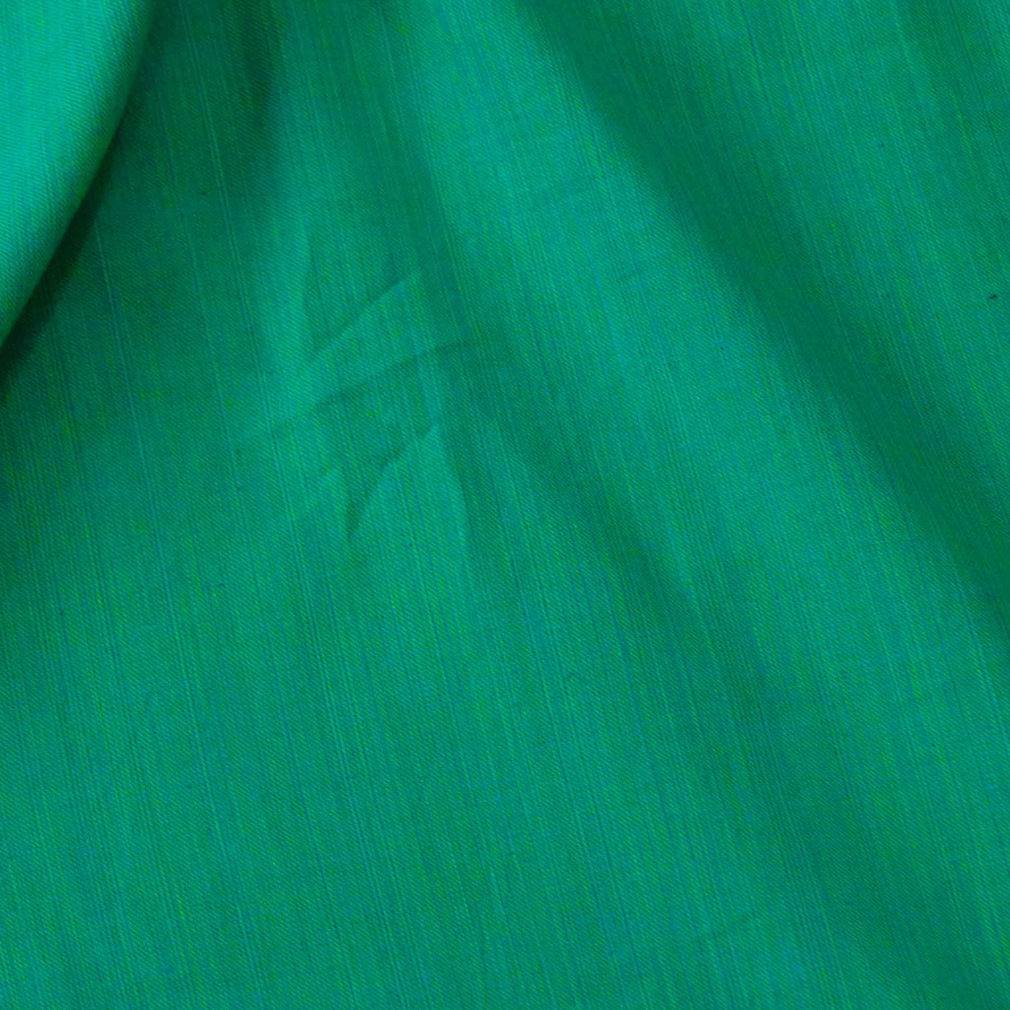 (Pre-cut 1.45 meter )Pure Cotton Handloom Green With Yellow And Blue T ...