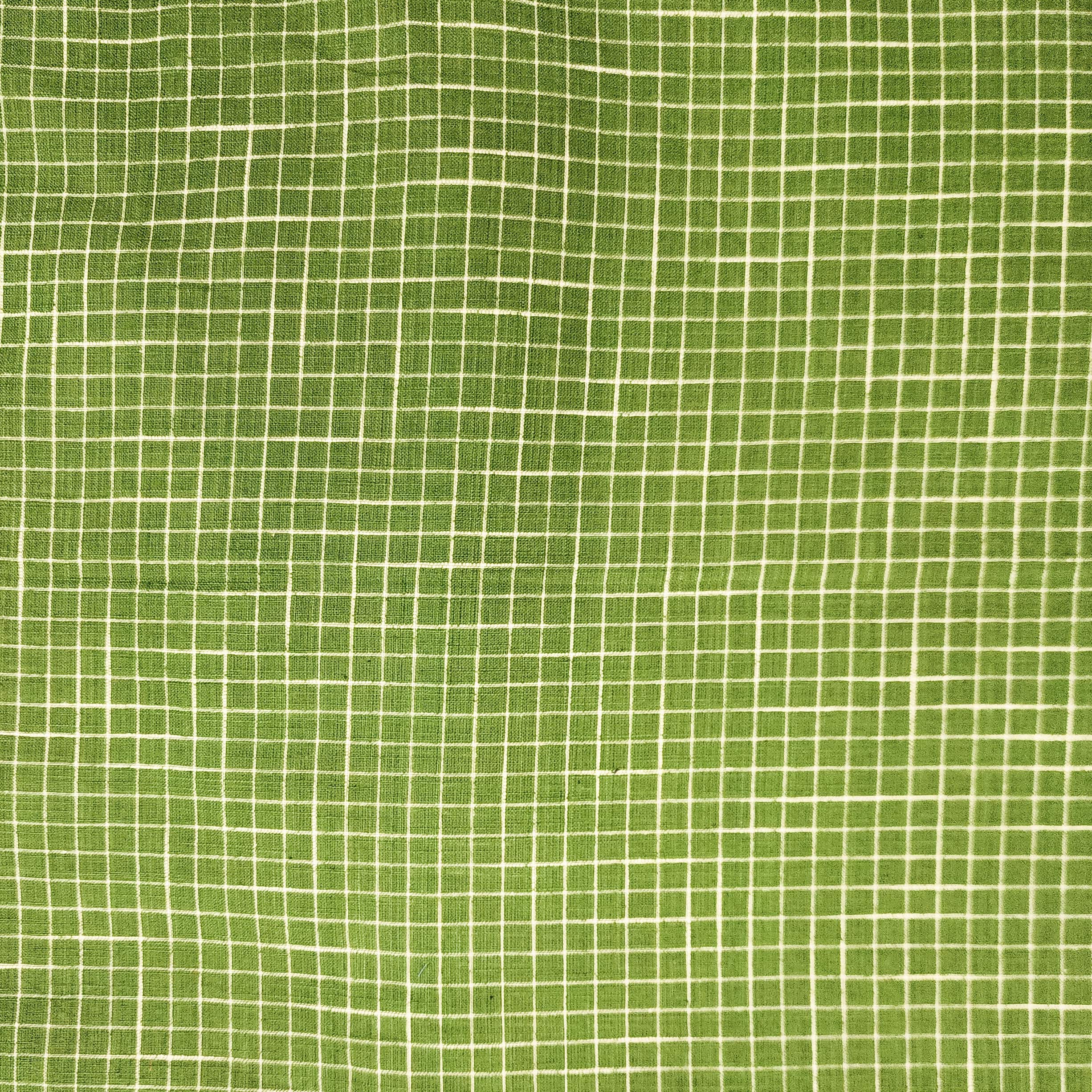 ( Pre-Cut 1.25 Meter ) Pure Cotton Handloom Light Green Small Checks H ...