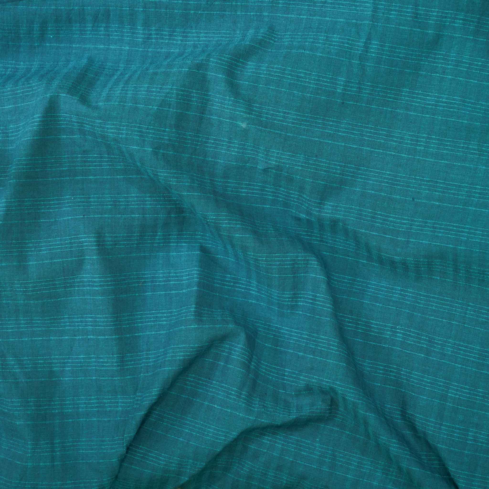 Pure Cotton Handloom Plain Blue Self Stripes Hand Woven Fabric – Sanskruti