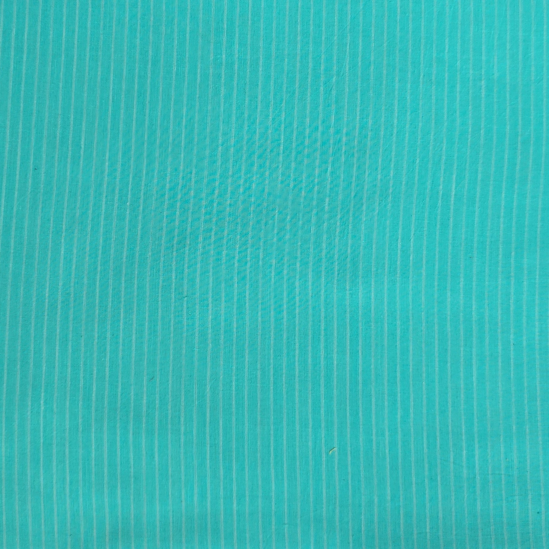 Pure Cotton Handloom Teal With White Thin Lines Hand Woven Fabric ...