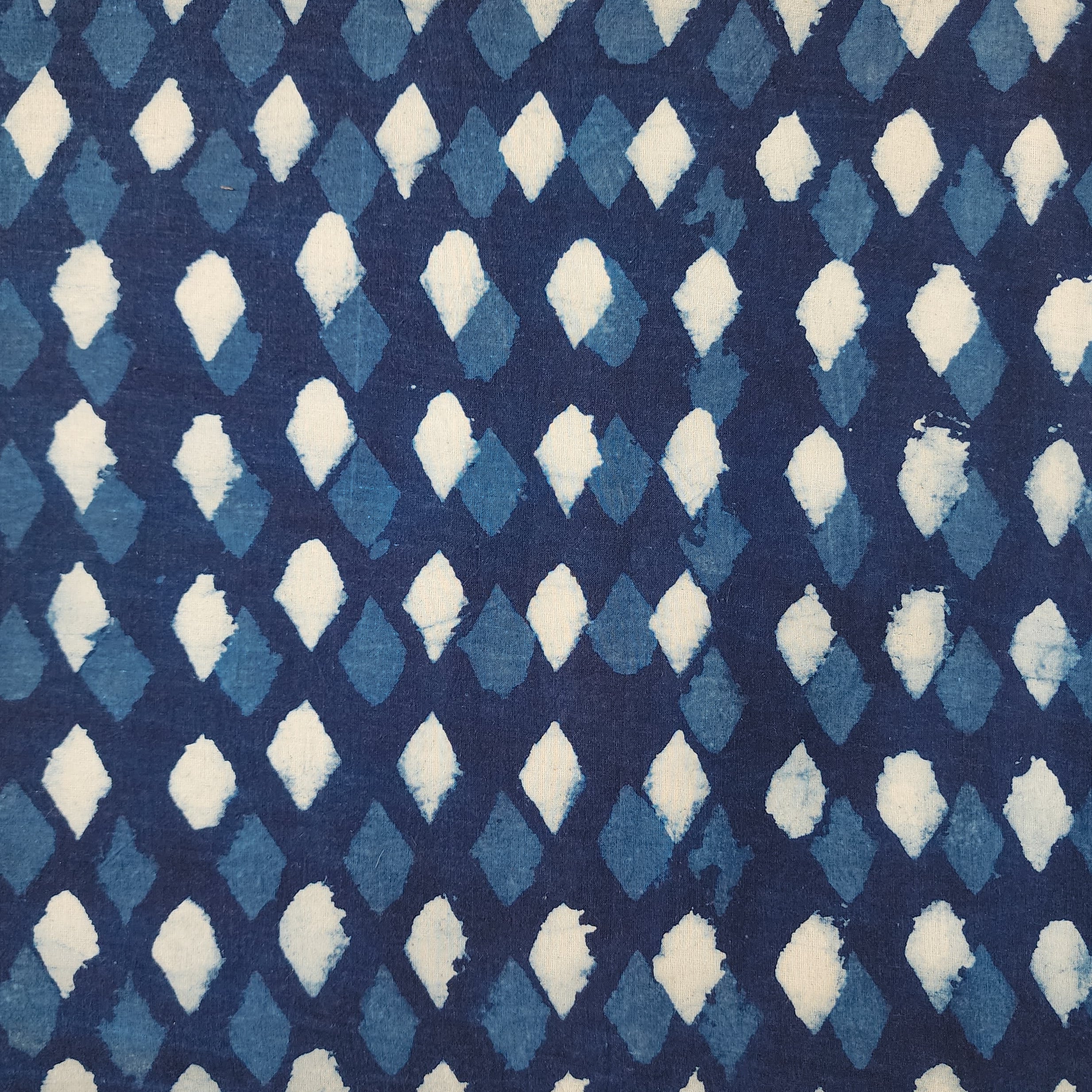 Pure Cotton Indigo Diamond Hand Block Print Fabric – Sanskruti