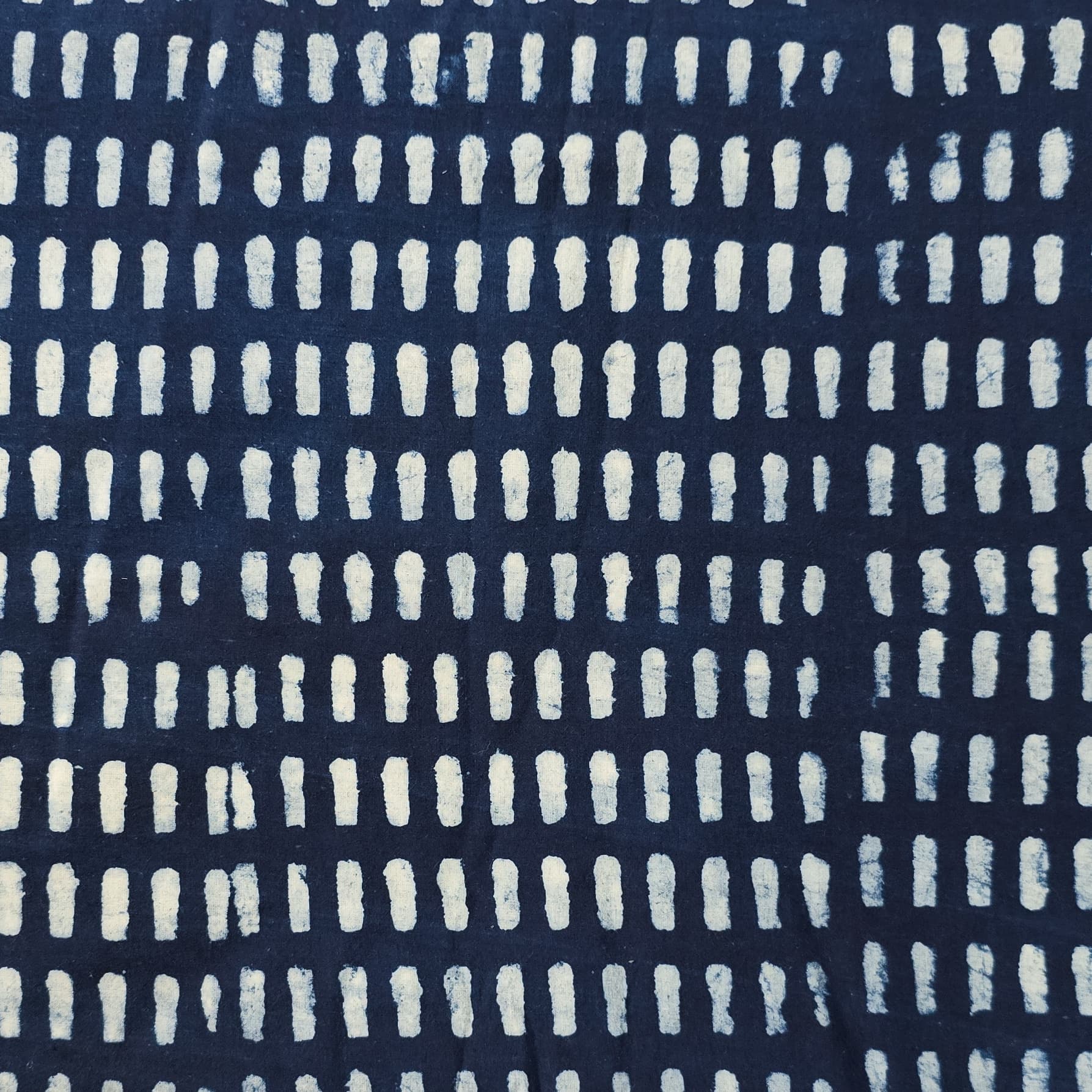 Pure Cotton Indigo Short Line All Over Hand Block Print Fabric – Sanskruti