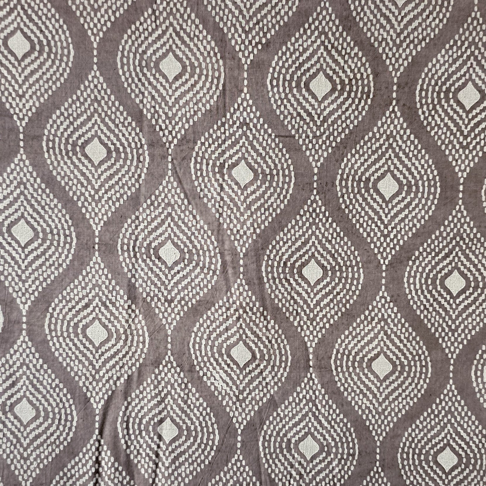 Pure Cotton Kashish Grey Intricate Design Hand Block Print Fabric ...