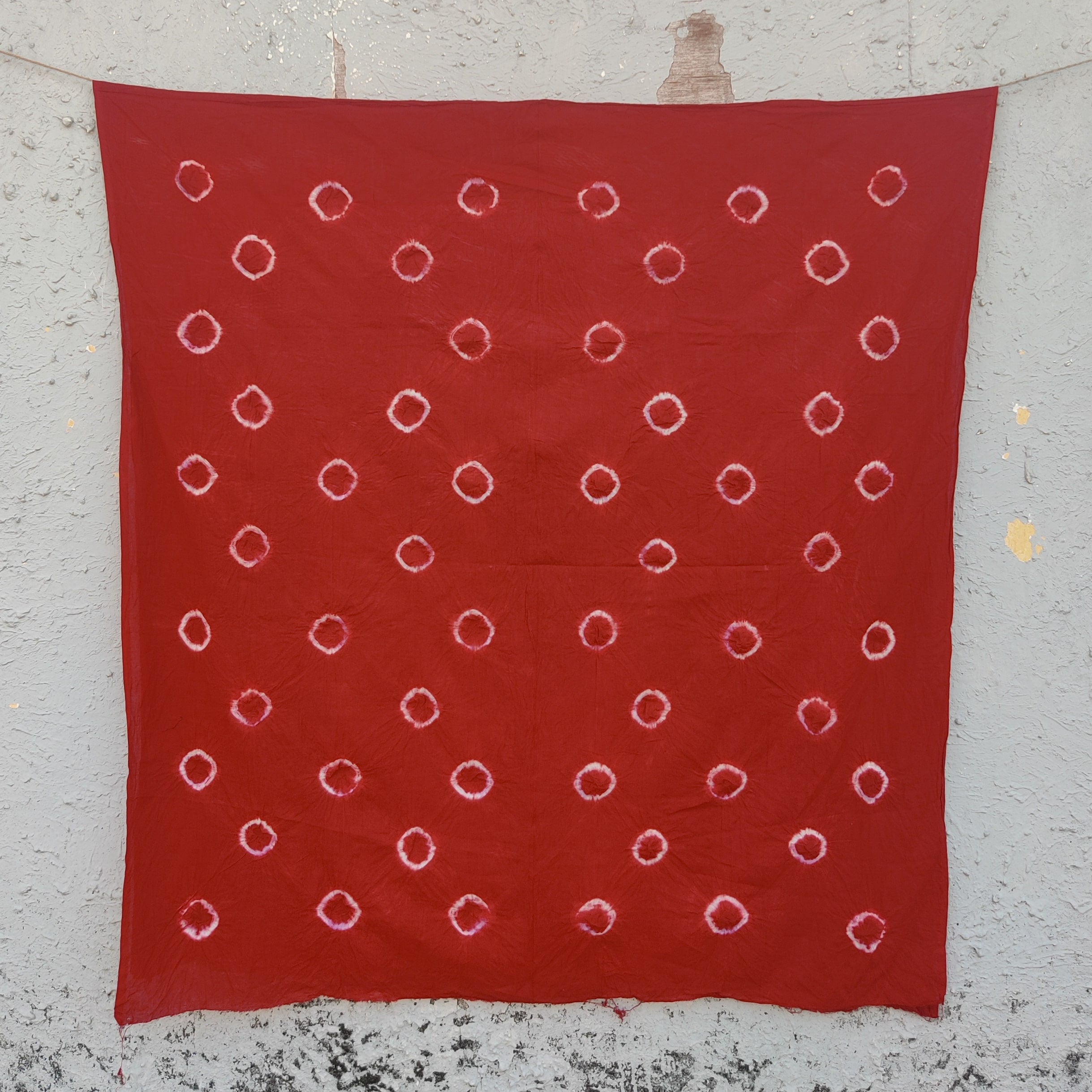( Precut 2.35 Meter ) Pure Cotton Leno Bandani Red With White Tie And ...