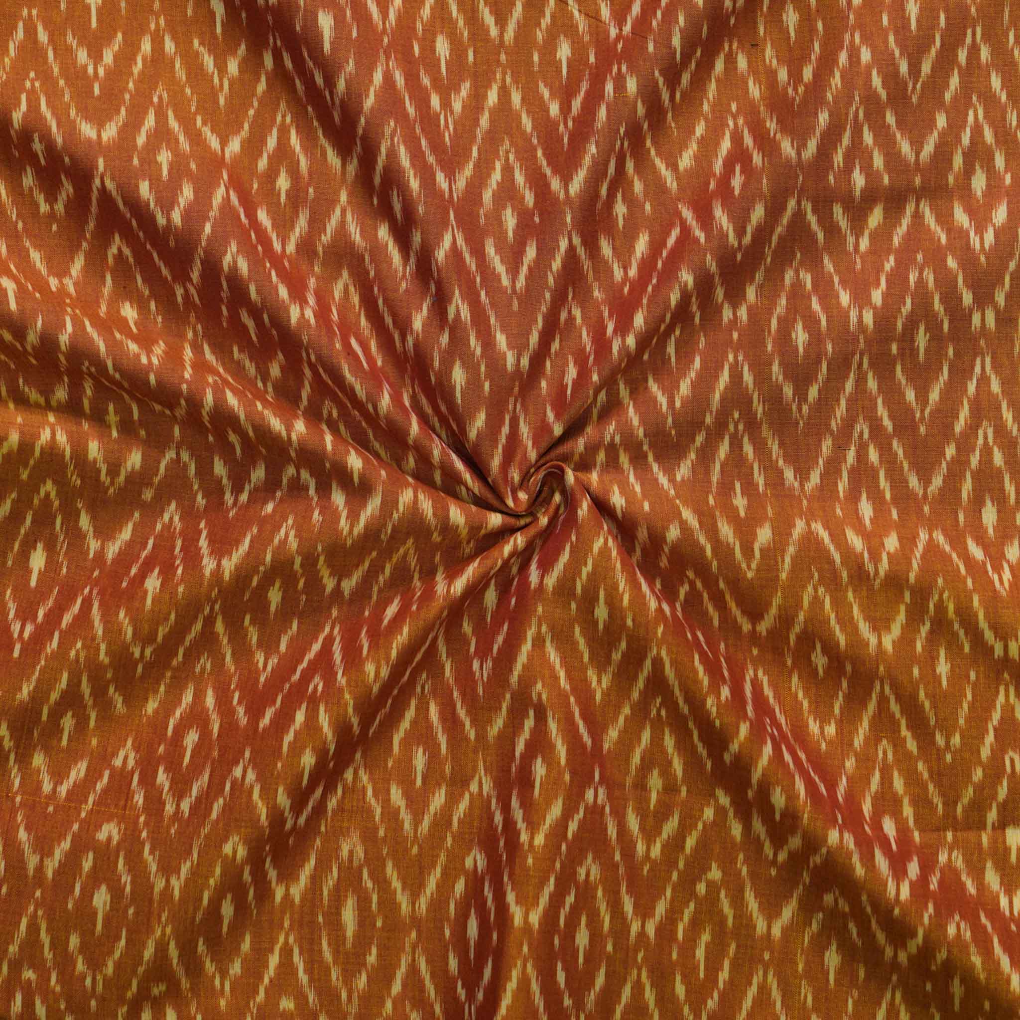 Pre-cut 1.25 meter Pure Cotton Mercerised Ikkat Mustard With All Over ...
