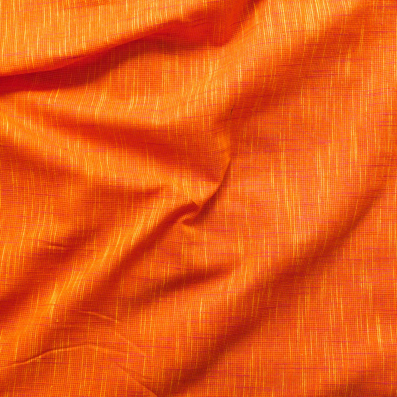 Pre-Cut 1 Meter Pure Cotton Mini Orange Small Checks Fabric – Sanskruti