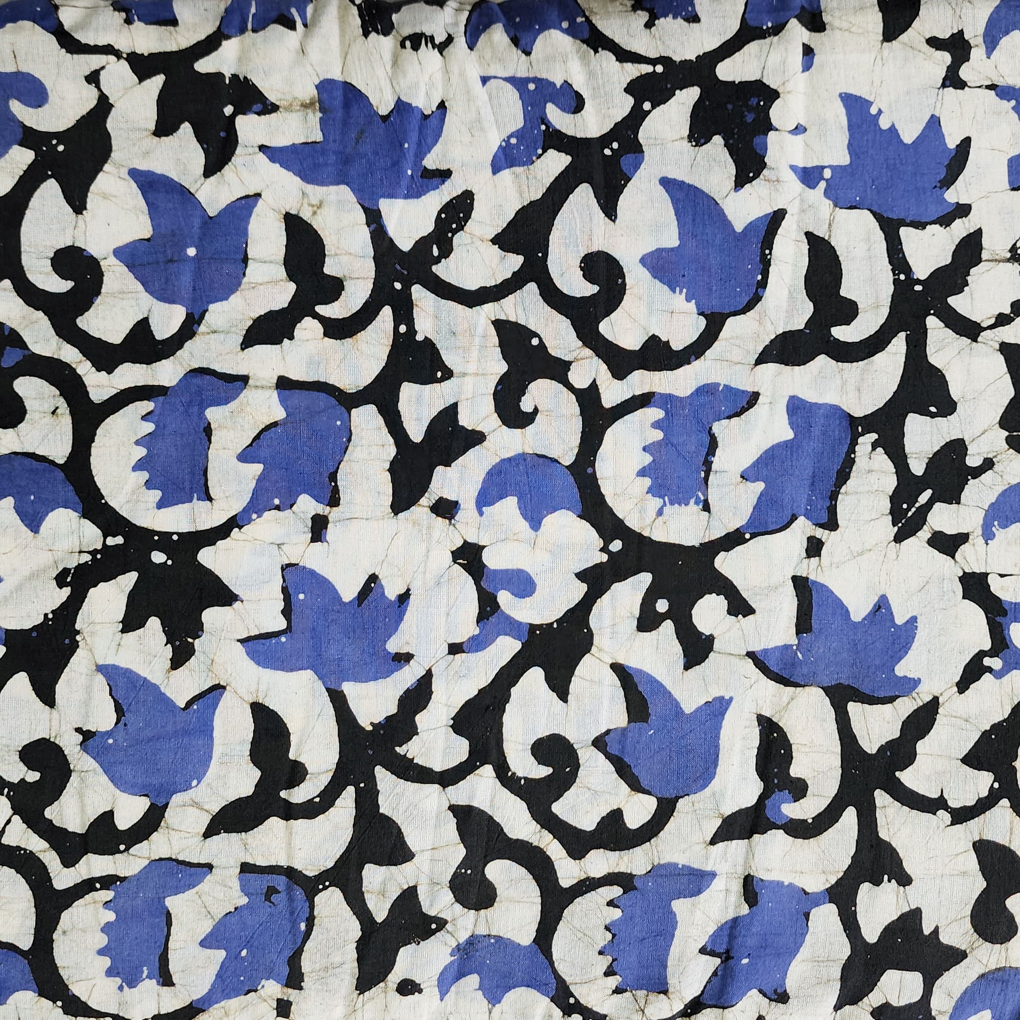 Pure Cotton Moum Batik Off White With Black With Purple Lotus Flower J ...