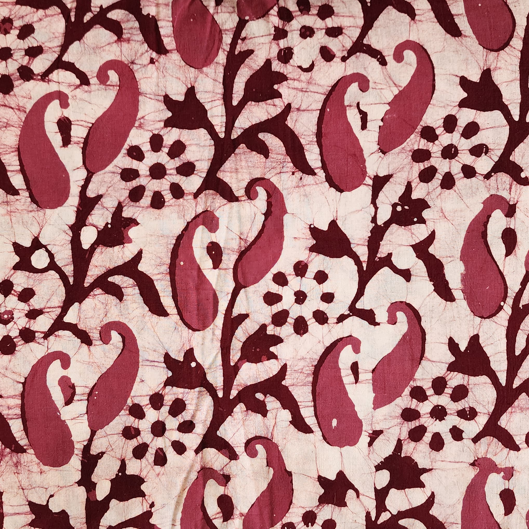 Pure Cotton Moum Batik Off White With Light Maroon With Dark Maroon Ka ...