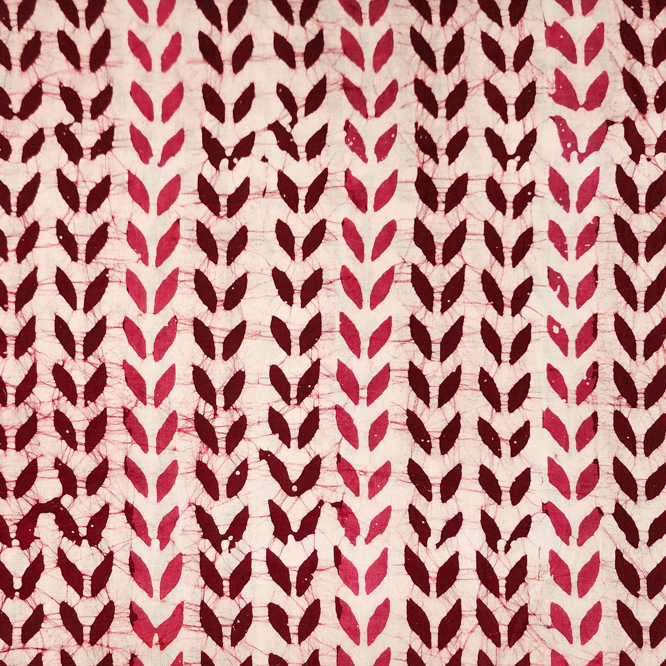 Pure Cotton Moum Batik Off White With Maroon And Light Maroon Leaves C ...