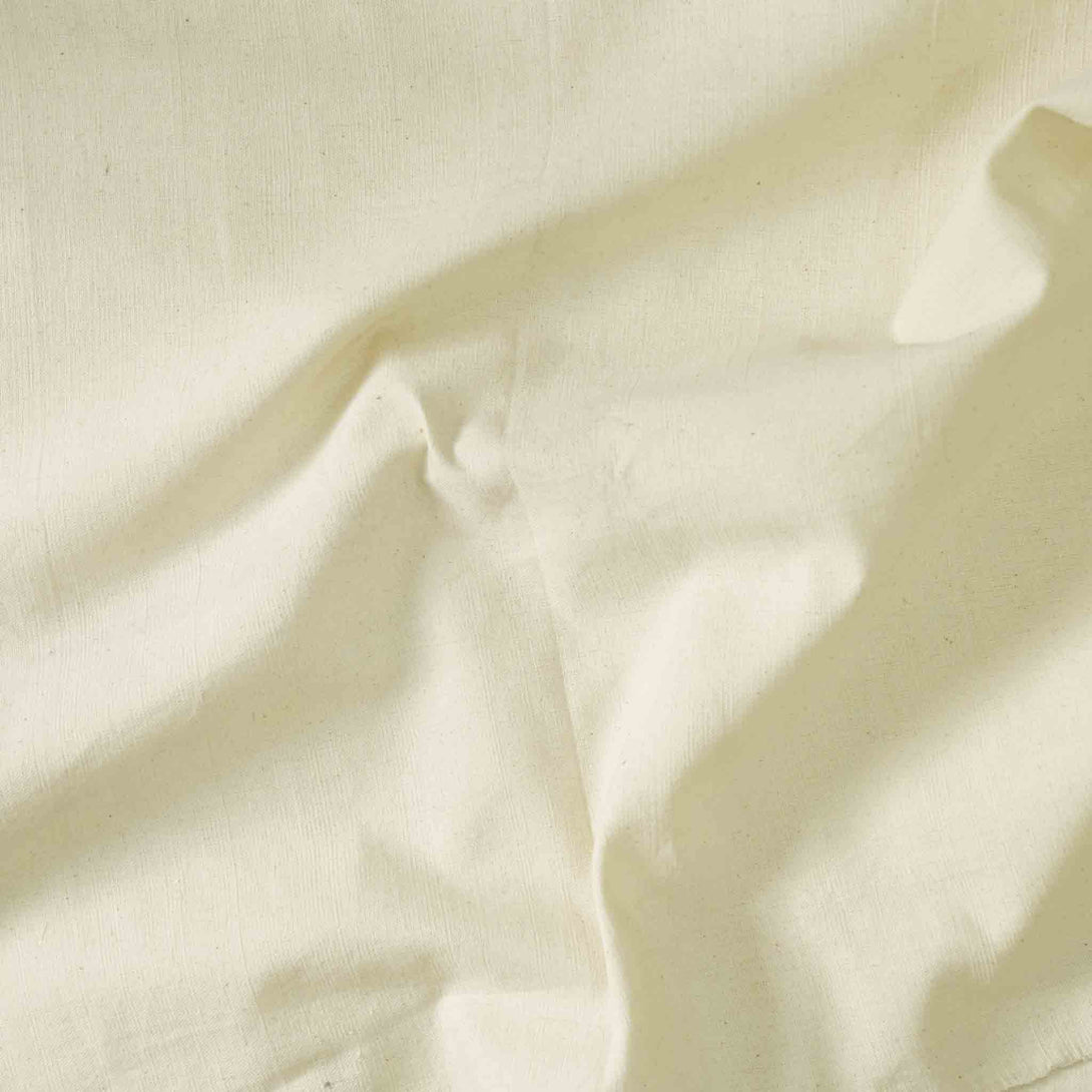 ( Pre-Cut 1.25 Meter ) Pure Cotton Plain White Hand Woven Fabric ...