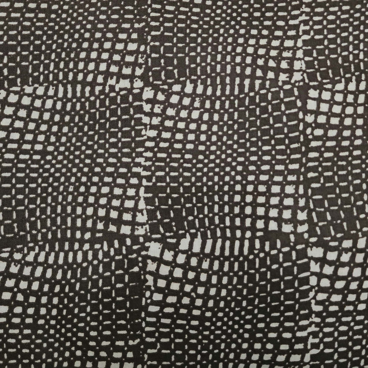 Pure Cotton Screen Print Dark Grey Small Checks Design Print Fabric ...