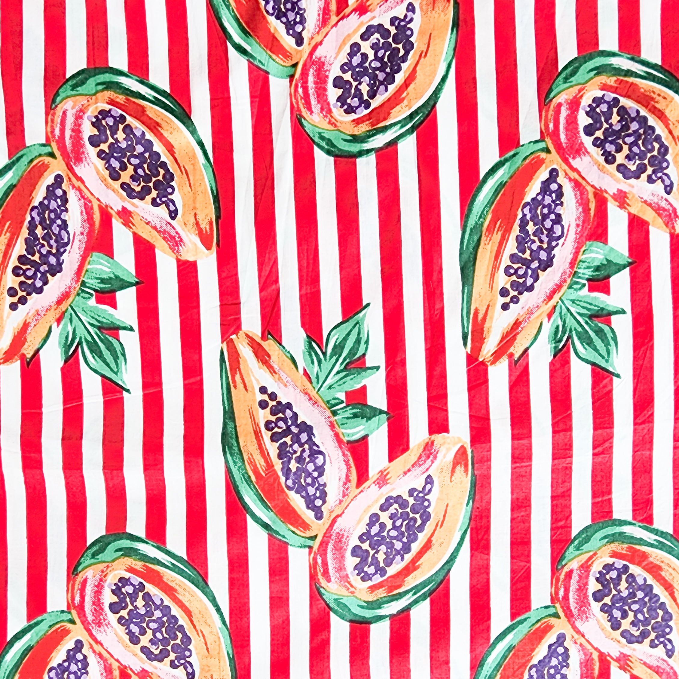 Pure Cotton Screen Print Red With Papaya Fabric – Sanskruti