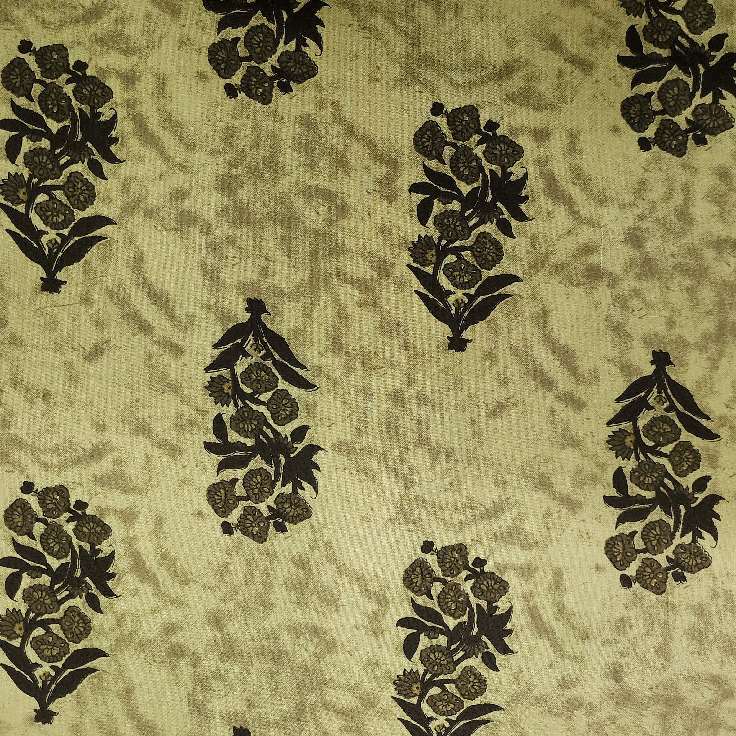 Pure Cotton Screen Print Sandy Brown With Dark Brown Flower Motif Desi ...