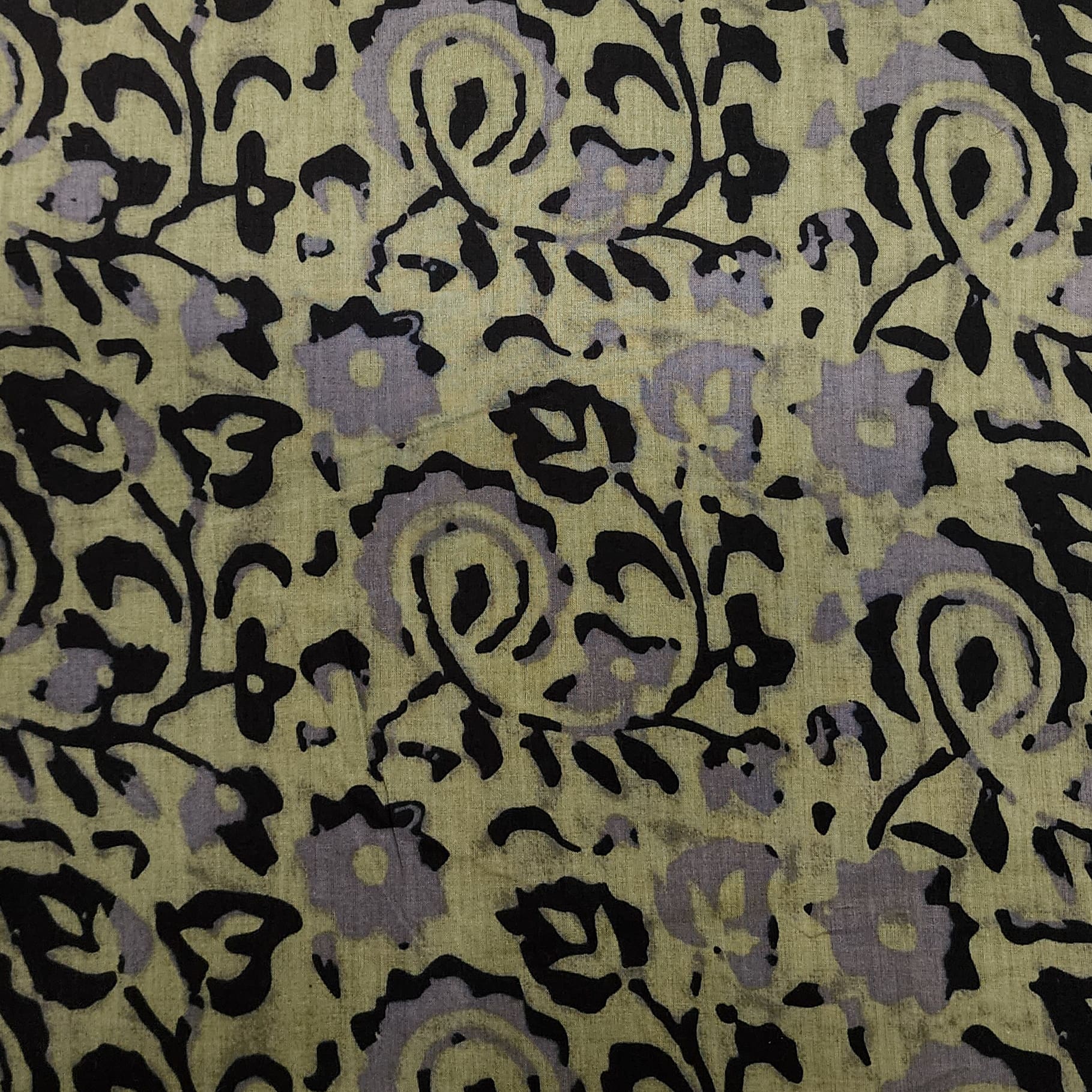 Pure Cotton Screen Print Sandy With Black Design Print Fabric – Sanskruti