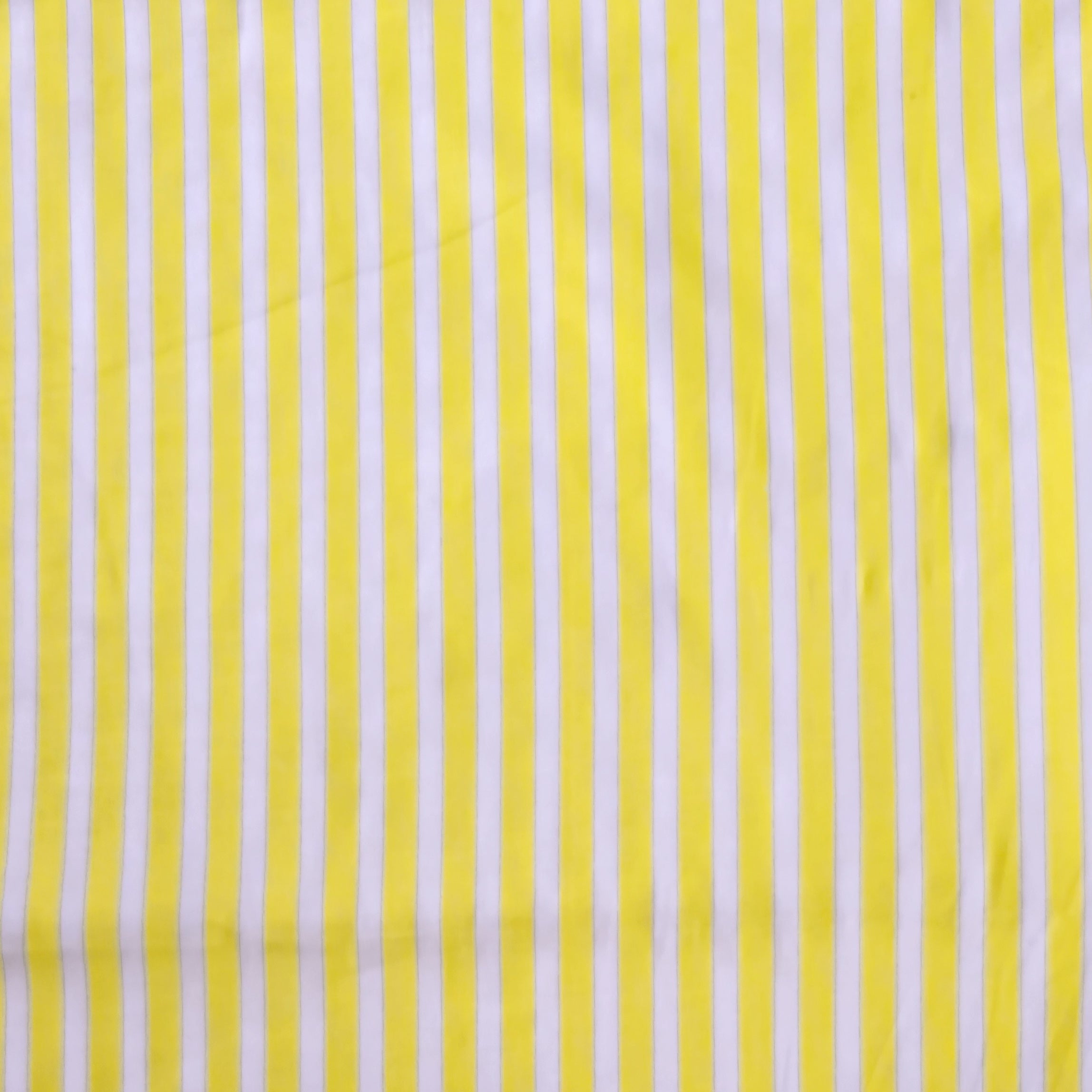 Pure Cotton Screen Print White With Yellow Stripe Fabric – Sanskruti