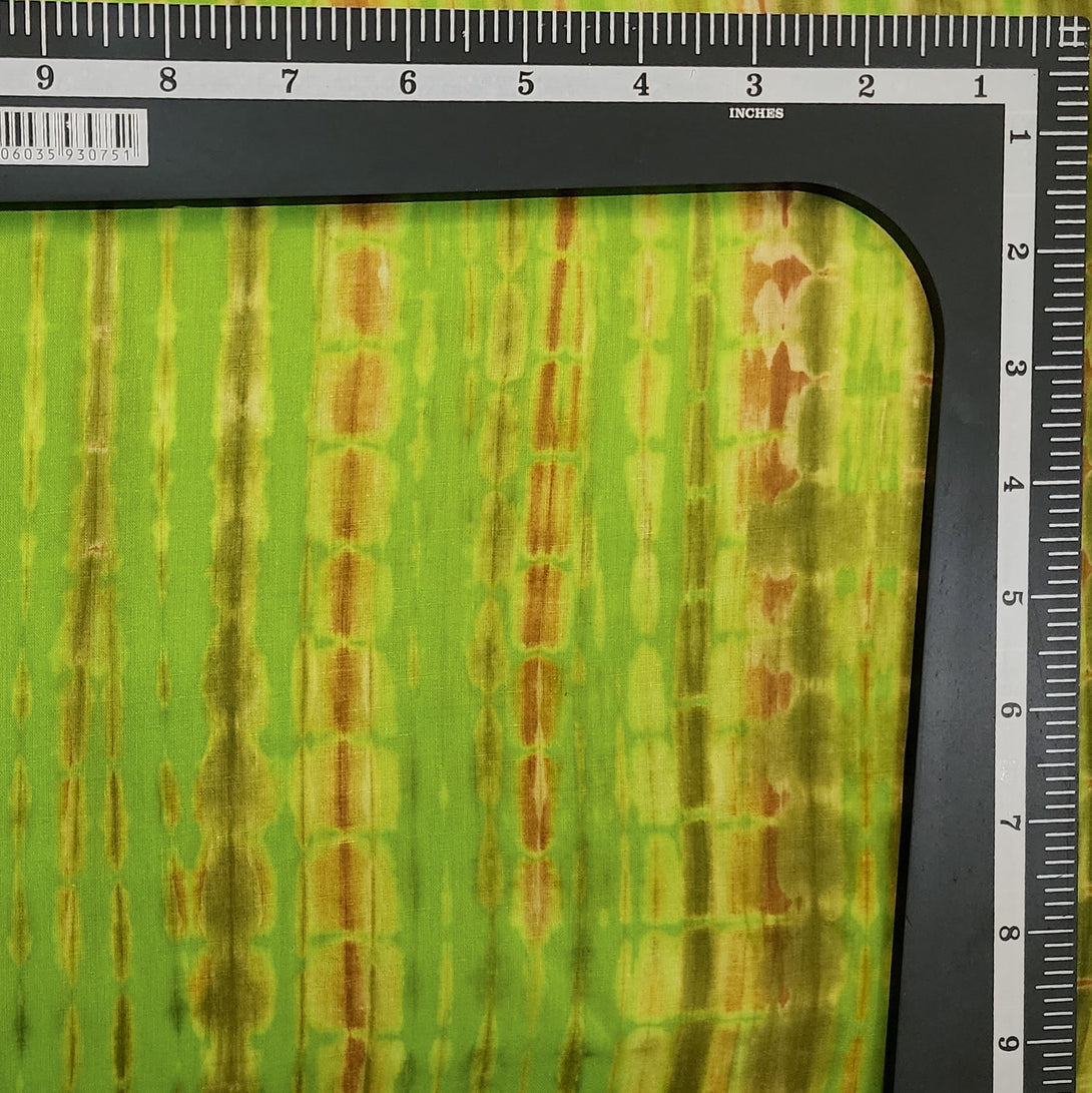 Pure Cotton Shibori Tie And Dye Green And Rust Green And Brown Fabric ...